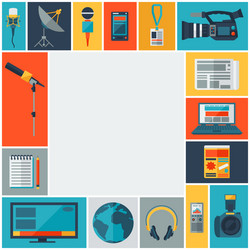Background with journalism icons Royalty Free Vector Image