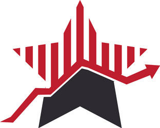 Finance graph star logo design Royalty Free Vector Image