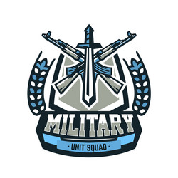 Logo emblem military weapons machine guns Vector Image
