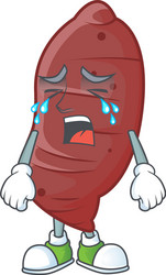Sad crying gesture potato cartoon character style Vector Image