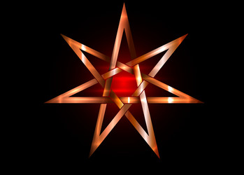 Seven point star or septagram known as heptagram Vector Image