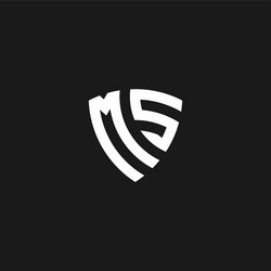 Ms monogram logo with modern shield style design Vector Image