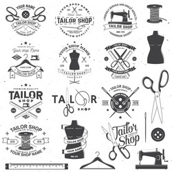 Tailor shop seamless pattern or background Vector Image