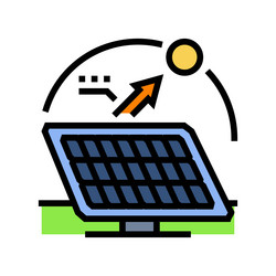 Tracking system solar panel line icon Royalty Free Vector