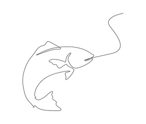 Continuous one line drawing of scad fish simple Vector Image