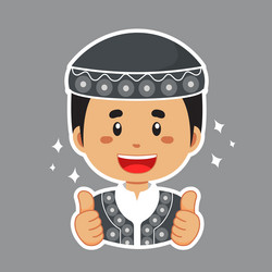 Happy afghanistan character sticker Royalty Free Vector