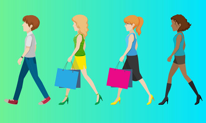 Group of faceless people walking Royalty Free Vector Image