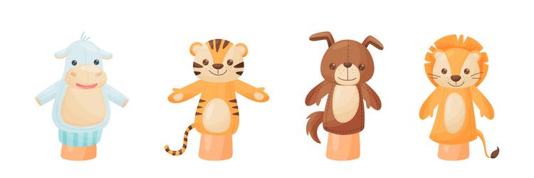 Hand puppet toy made from fabric wore by Vector Image