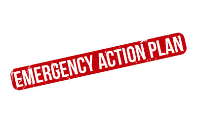 Red emergency action plan rubber stamp seal Vector Image