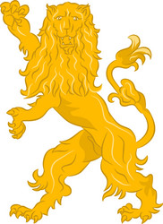 Winged rampant lion with trident Royalty Free Vector Image