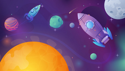Cartoon space banners set Royalty Free Vector Image