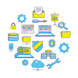 Data center server network technology Royalty Free Vector