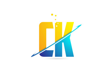 Ck combination colorful alphabet letter logo icon Vector Image