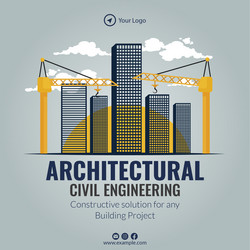 Architectural civil engineering landscape banner Vector Image