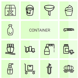 12 container icons Royalty Free Vector Image - VectorStock