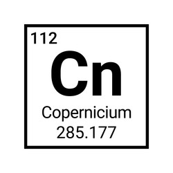Copernicium science table atomic element symbol Vector Image