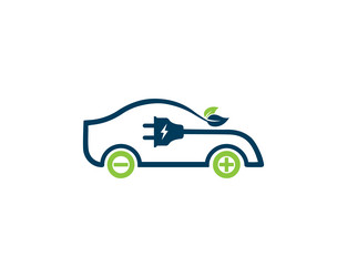 Eco friendly electric car logo design Royalty Free Vector