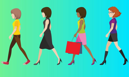 Group of faceless people walking Royalty Free Vector Image