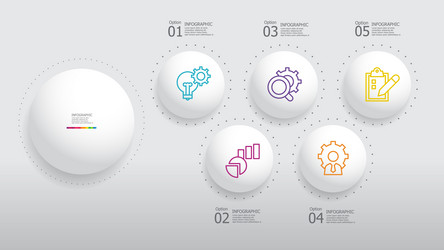 Vertical round circle steps timeline infographic Vector Image