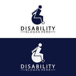 Passionate disability people support logo wheel Vector Image