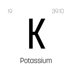 Potassium k periodic table element Royalty Free Vector Image
