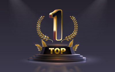Top 25 best podium award sign golden object Vector Image