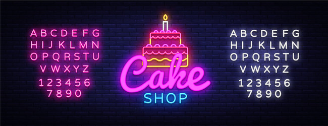 Candy shop logo in neon style store sweets neon Vector Image