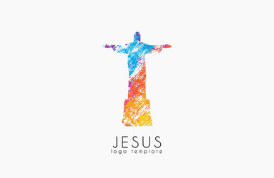 Christ the redeemer statue logo jesus logo Vector Image