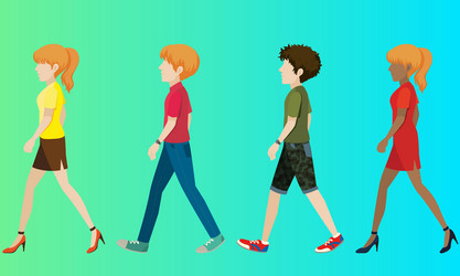 Group of faceless people walking Royalty Free Vector Image