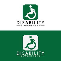Passionate disability people support logo wheel Vector Image