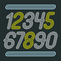 Set stylish disco digits modern numerals Vector Image