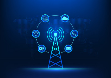 Telecommunications technology 6g signal Royalty Free Vector