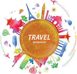 Travel and tourism background Royalty Free Vector Image