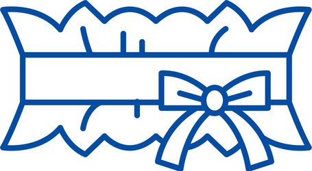 Bride garter line icon concept flat Royalty Free Vector