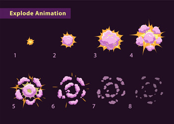Explode effect animation sprites Royalty Free Vector Image
