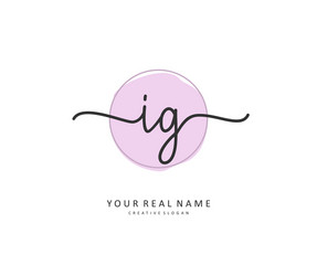 Ig initial letter handwriting and signature logo Vector Image