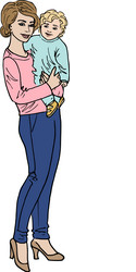 Grand mother knitting isolated female character Vector Image