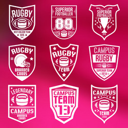 College rugby team emblems Royalty Free Vector Image