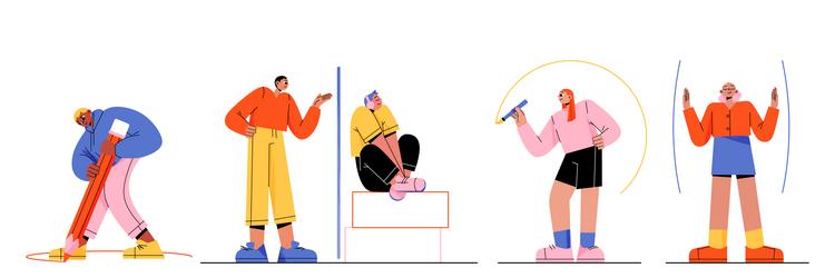 People create personal space privacy and boundary Vector Image