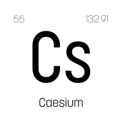 Caesium cs periodic table element Royalty Free Vector Image