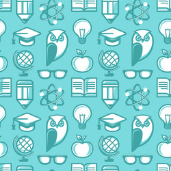 Seamless pattern with education icons Royalty Free Vector