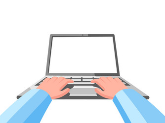 Man hands working on laptop Royalty Free Vector Image