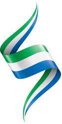 Sierra leone flag on a white Royalty Free Vector Image
