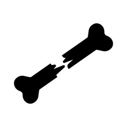 Bone fracture icon on white background outline Vector Image