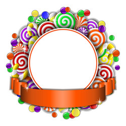 Frame made of colorful candies Royalty Free Vector Image