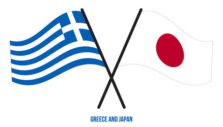 Nepal and japan flags crossed waving flat Vector Image