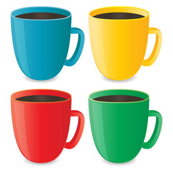 Set of colorful cups Royalty Free Vector Image
