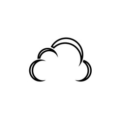 Cloud line art drawing Royalty Free Vector Image