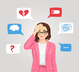 Pretty frustrated woman Royalty Free Vector Image