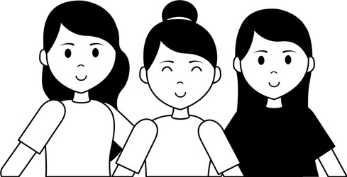 Portrait women group Royalty Free Vector Image